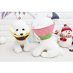 Stock Show 1Pc Pet Recovery Elizabethan Collar, Cotton Wound Healing Protective Cone Collar for Cats/Dogs, Yellow Doughnut, M