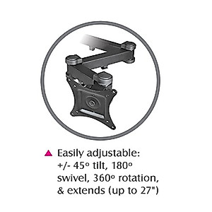 SIIG Articulating Adjustable Quad 4-Monitor Desk Mount - Fits 13" to 27" Monitors - (CE-MT0S12-S1)