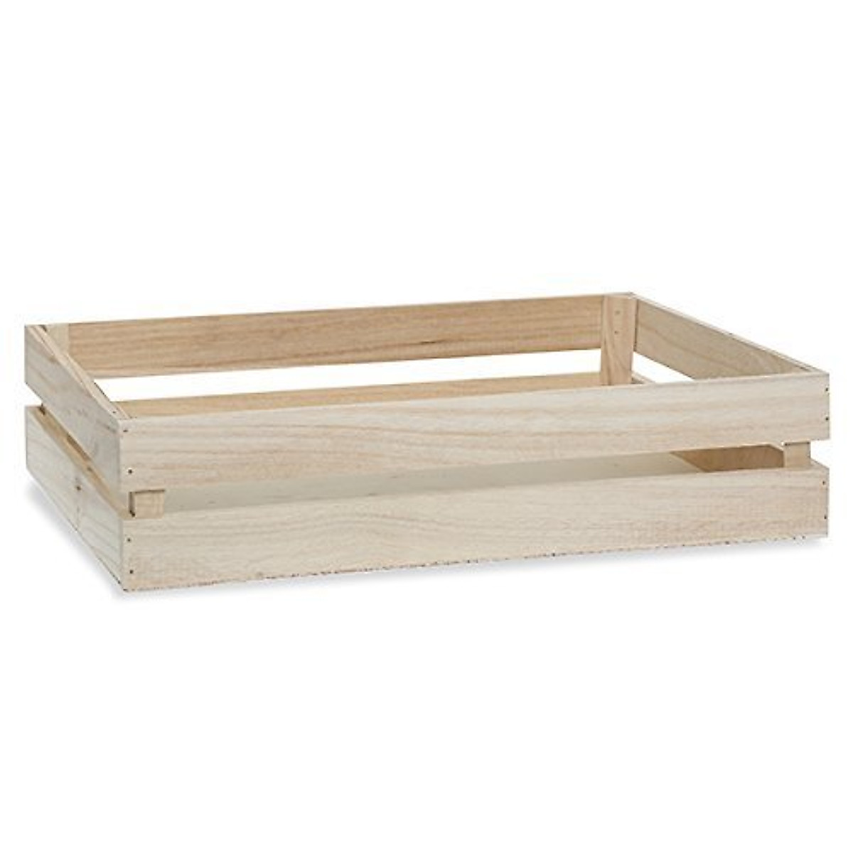 The Lucky Clover Trading Two Slat Rectangular Wood Crate, Natural