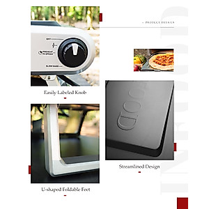 INFOOD Propane Pizza Oven, Silver Pizza Oven Outdoor, Portable Gas Ovens, Outdoor Kitchen, Accessories with Pizza Stone, Pizza Cutter, Storage Bag, for Picnic, BBQ and Party