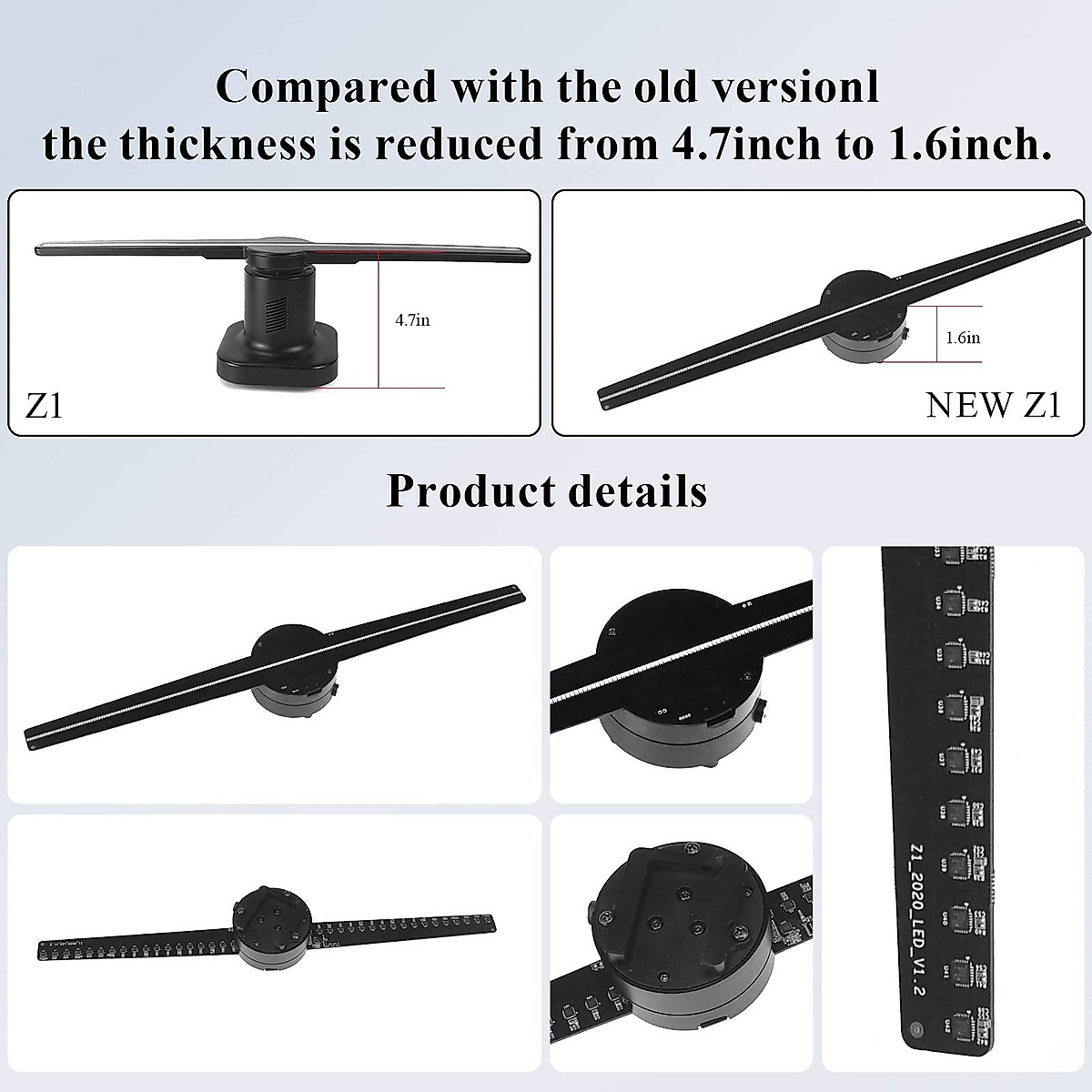 Hologram Fan, Faryuan 3D Holographic Display Air Fan Video Projector,Promotional Player Machine,224 Led 16.5inch Diameter Advertising Led Fan 3D Hologram Projector