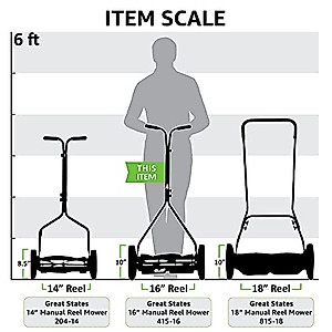 Great States 415-16 16-Inch Reel Mower Standard Full Feature Lawn Mower & American Lawn Mower Co. SK-2 Reel Lawn Mower Hand Sharpener, Orange