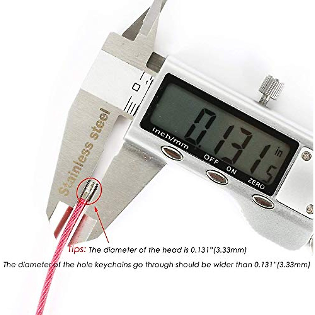 bayite Key Rings Stainless Steel Wire Keychains Cable Heavy Duty Luggage Tags Loops Tag Keepers 2mm Twist Barrel Pack of 12 (Cable length: 6 inches)