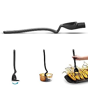 Dreamfarm BBQ Brizzle | Sauce Scooping Silicone BBQ Basting Brush | BBQ Sauce Brush That Scoops Every Last Drop of Sauce | Grilling Gifts for Men | Black