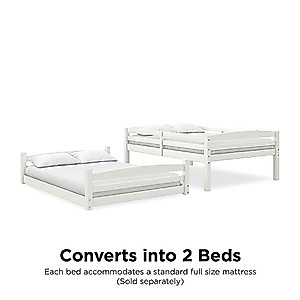 DHP Phoenix Full-Over-Full Floor Bunk Bed, White