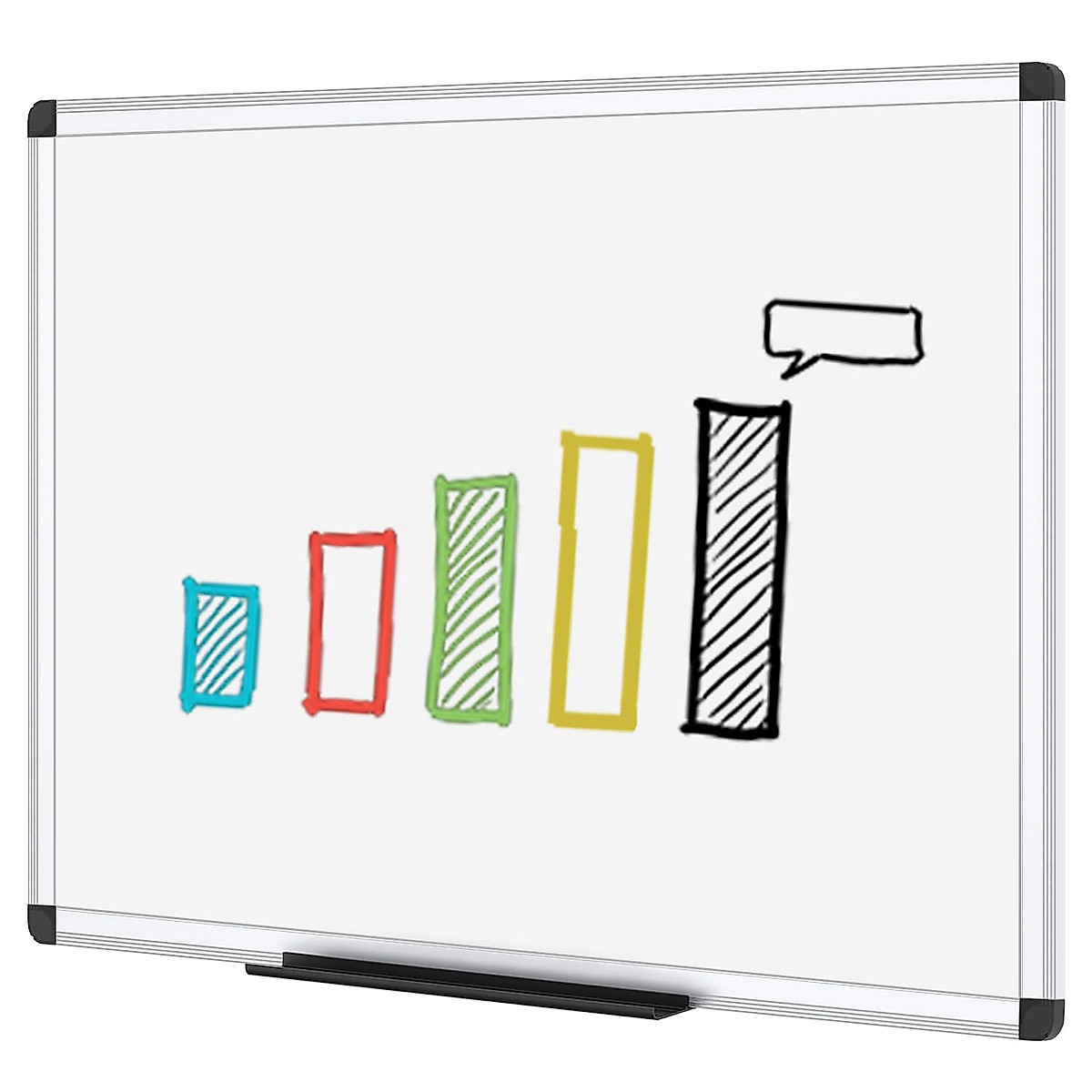 VIZ-PRO Dry Erase Board/Whiteboard, 48 x 36 Inches, Wall Mounted Board for School Office and Home