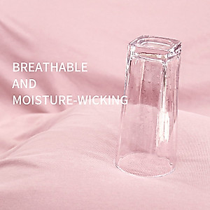 NEXHOME PRO Organic Cotton Duvet Cover King Size, Super Soft Pink Jersey Knit Cotton Comforter Cover Bedding Set, Zipper Closure, No Comforter, 104"x90"