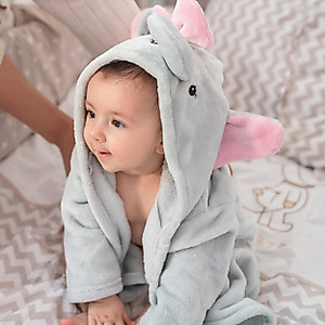 Mr. Pen- Baby Animal Face Robe, Unisex, 0-9 Month, Plush Baby Robe, Animal Face Robe, Baby Bathrobe, Elephant Bathrobe Baby, Baby Bath Robe, Hooded Baby Towels, Baby Robes, Baby Bath Towel