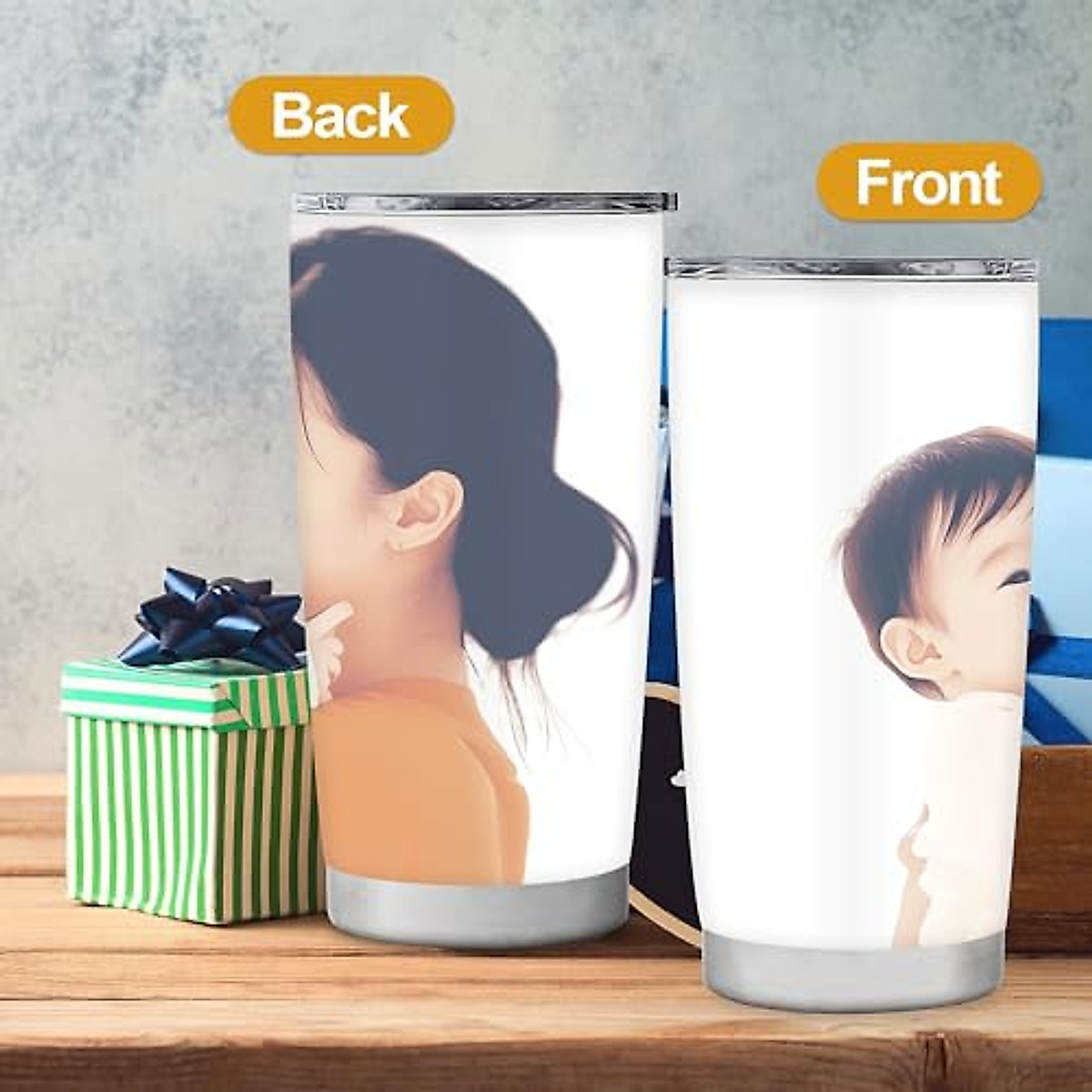 FOCIUZTA 20oz Whimsical Family Tumbler with lid, Travel Coffee Cup, Ideal for Easter, Mother Day, and birthday gifts