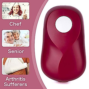 Electric Can Opener - Vcwtty One Touch Battery Operated Handheld Can Opener for Any Size, No Sharp Edge, Food-Safe, Seniors, Arthritis and Chef, Kitchen Best Gadget (Red)