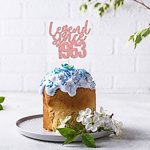 Gyufise 1 Pack Legend Since 1963 Cake Topper Rose Gold 60th Birthday Happy Birthday Cake Decoration Cheers to 60 Years for 60th Birthday Wedding Anniversary Party Decoration Supplies