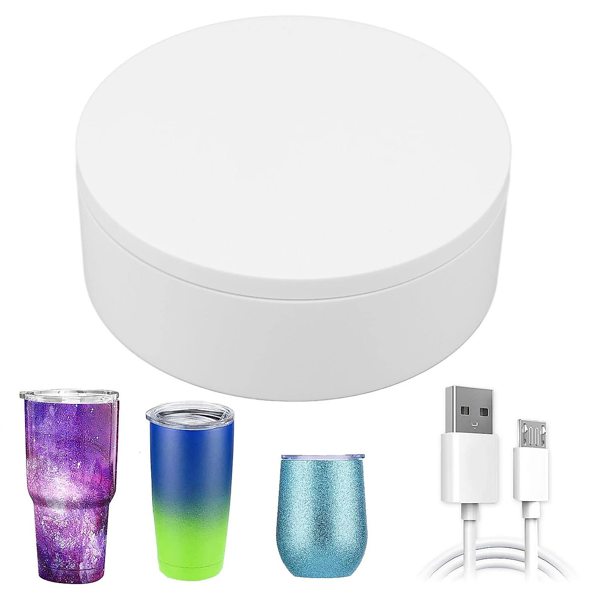 Jiawu Rotating Display Stand, Quiet Motorized Rotating Display Stand, 360° Display Photography Turntable, Adjustable Speed Tray with Remote Control, 3 KG Load Capacity for Products Shows (13cm/5in)