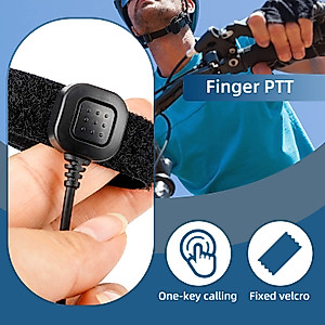 Retevis ETK007 Adjustable Throat Mic Two Way Radio Headset, Finger PTT, for Cycling, for RT22 RT21 H-777 RT68, Compatible with Kenwood Baofeng UV-5R Walkie-Talkie,Walkie Talkie Earpiece(2 Pack)
