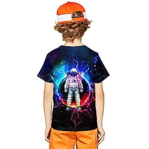 LAIDIPAS Boys Shirts Galaxy Space Tshirts Kids 3D Print Funny T-Shirts for Girls and Boys Size 8-10 Years