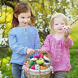 XIPEGPA 50 PCS Mini Animal Plush Toys Set Cute Small Animal Stuffed Toy Keychain for Party Favors Keychain Ornament for Goody Bag Easter Egg Stuffers Carnival Birthday Party Classroom Prizes