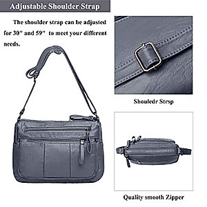 VOLGANIK ROCK Women Crossbody Bag Pocketbooks Soft PU Leather Purses and Handbags Multi Pocket Shoulder Bag Messenger Bag