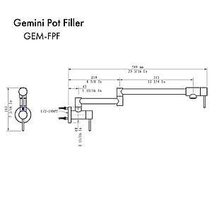 ZLINE Autograph Edition Gemini Pot Filler in Champagne Bronze (GEM-FPF-CB)