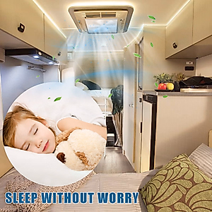 6 inch RV Vent Fan,12V D-Shaft RV Fan Motor with White Fan Blade for RV Bathroom Fan Camper Roof Vent