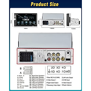 Hikity Single Din Car Stereo 7 Inch Touchscreen with Apple Carplay Android Auto Bluetooth 5.1, Car Audio Receiver with Mirror Link FM Radio SWC USB AUX TF Card and 12LED Backup Camera