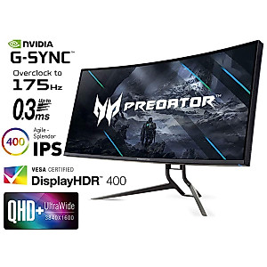 Acer Predator X38 Pbmiphzx 2300R Curved 37.5" UltraWide QHD+ (3840 x 1600) Gaming Monitor | NVIDIA G-SYNC | Agile Splendor IPS | 144Hz | DisplayHDR 400 | Display Port & HDMI (Renewed)