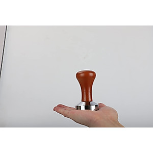 51mm Espresso Tamper-Premium Barista Coffee Tamper Coffee Tamper Classic Series Stainless Steel Espresso Tamper Coffee Press Tool Tamper Espresso Handle, 90x51mm, Solid wood, Stainless steel