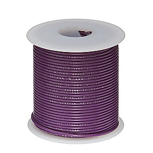 Remington Industries 20UL1007SLDVIO 20 AWG Gauge Solid Hook Up Wire, 100 feet Length, Violet, 0.0320" Diameter, UL1007, 300 Volts
