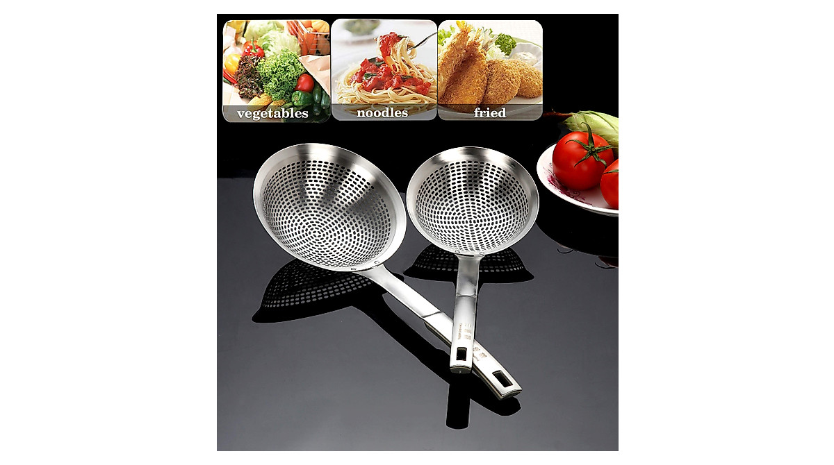 Stainless Steel Skimmer Ladle 14.5 Inch for Cooking & Frying