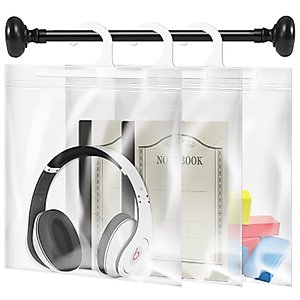 Large Hook Hanging Storage Bags 10 x 12.5-inch, Headphone Storage Classroom - Reusable, Waterproof & Dustproof - Ideal for Classroom, Library, and Pharmacy Use