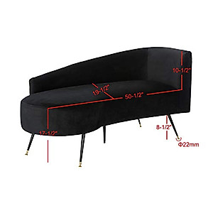 Safavieh Home Evangeline Glam Black Velvet Parisian Settee Loveseat