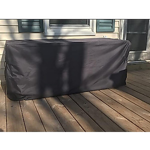 UCARE Deck Box Cover 420D Outdoor Patio Waterproof Oxford Fabric Coated with Silver Dustproof Deck Storage Box Protector with Elastic Buckles on All 4 Corners Wheels Protect from Wind Rain Snow Black