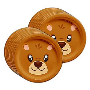 Bear Birthday Party Supplies Set Plates Napkins Cups Tableware Kit for 16
