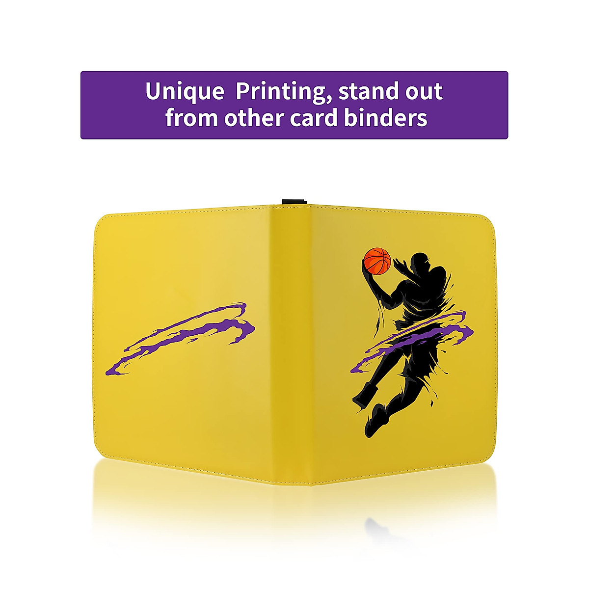 Basketball Trading Card Binder, Fit 900 Sport Cards 3 Ring Binder Book with 50 Binder Sheets, 9 Pocket Card Sleeves Album for Birthday Christmas New Year Gift for All Cards Collectors (BSK001)