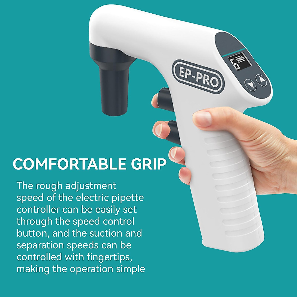 Electric Pipette Controller, Digital Automatic Pipettor 6 Adjustable Speed EP-PRO Pipettor Aid Pump 0.1-100ml, Motorized Pipette Filler for Biology Chemical, 100‑240V(US Plug)