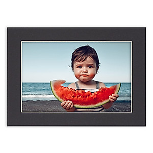 8x10 Mat for 11x14 Frame - Precut Mat Board Acid-Free Show Kit with Backing Board, and Clear Bags Black 8x10 Photo Matte Made to Fit a 11x14 Picture Frame Matboard for Framing, Pack of 1 Mat