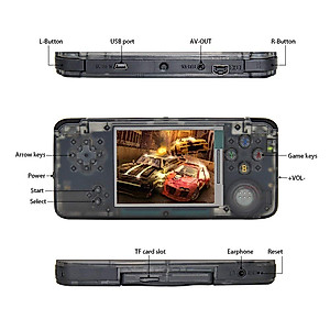 Handheld Game Console ,Retro Game Console Built-in 3000 Classic Game Console 3 Inch Screen Portable Video Game Console - Transparent Black
