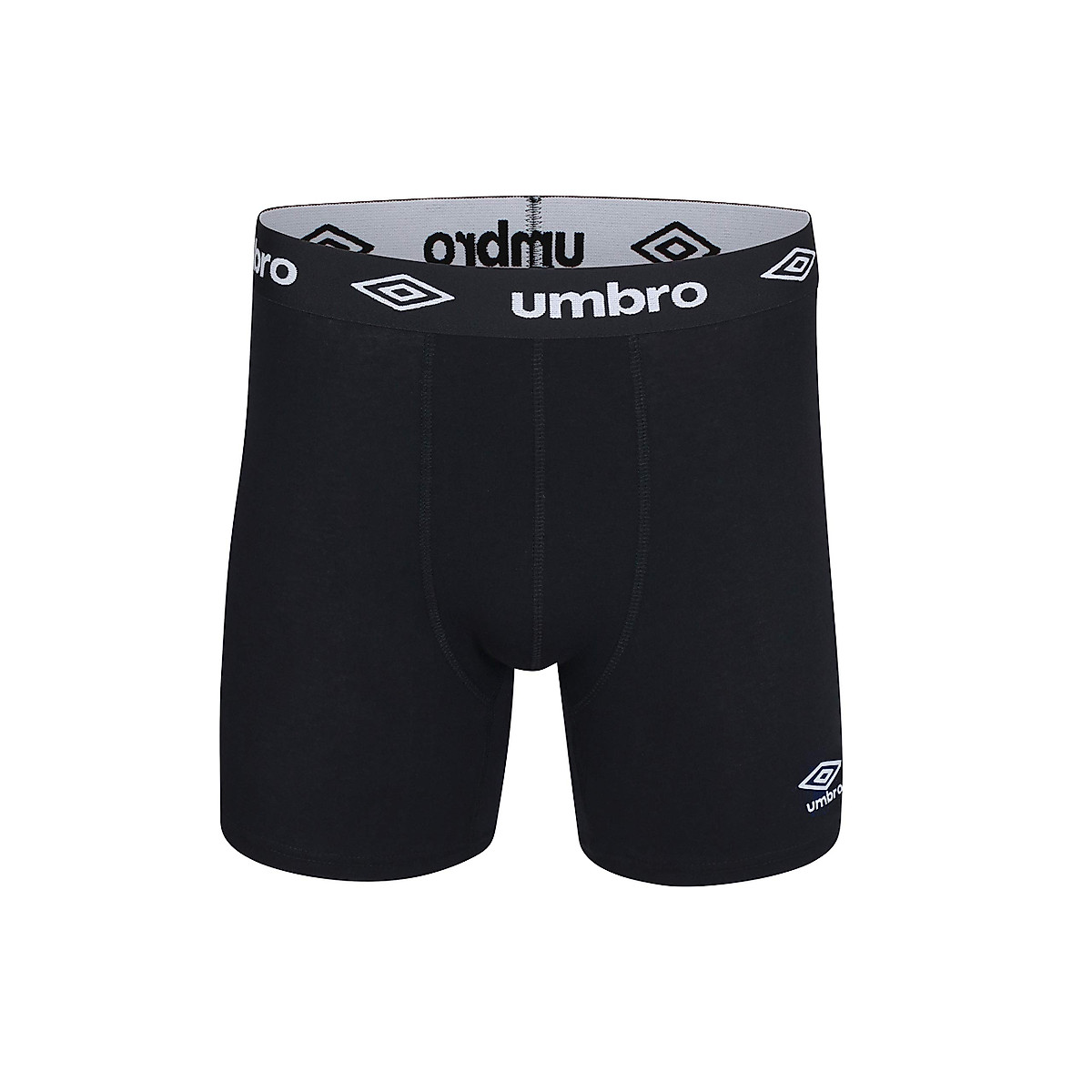 Umbro Men's Standard Cotton Boxer Briefs, Red/Light Grey/Black, X-Large