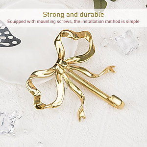 ZORZA 2Pcs Multi-Purpose Bow-Knot Brass Screw Hooks Retro Wall Hook Bow Shaped Practical Bow Hook Gold Wall Hooks for Bathroom Bedroom Perfect for Hanging Hats Towels Coats