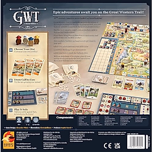 Great Western Trail 2nd Edition Board Game - Epic Strategy Board Game for Ranchers and Adventurers! Family Game for Kids & Adults, Ages 12+, 1-4 Players, 75-150 Min Playtime Made by Eggertspiele