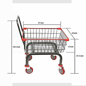 Cart&Supply Heavy Duty Household & Commercial Charcoal Grey Cart with U- Handle (Blue)