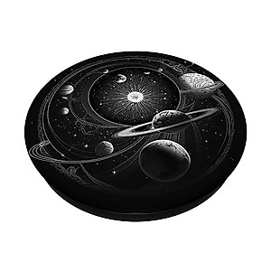 Aesthetic dark cute hippie moon black pagan Illuminati PopSockets Standard PopGrip