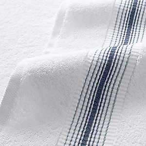 Aston & Arden Aegean Ombre Bath Towels - (Pack of 2) Oversized Ultra Soft Thick & Absorbent, 100% Ringspun Turkish Cotton Bathroom Towel for Spa, Hotel, 600 GSM, 30 x 60 in, Crystal Blue