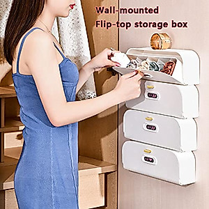 ACGrade organizer,Wall-mounted Clamshell underwear Sock Organizer Box,Home wardrobe sock organizer,Closet Storage Bin,for Socks, Underwear,Ties,Belts(3pcs) 12.6x4.7x3.5 inch