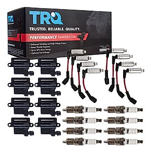 TRQ Ignition Kit Ignition Coil Set Spark Plugs Spark Plugs Wire Set Compatible with 2003-2004 Chevrolet SSR