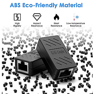 LVY Ethernet Extender RJ45 Couplers Network Cable Coupler Cat 5 Coupling Lnternet Female to Female Connector Lnline Coupler for Cat5/ Cat5e/ Cat6e/ Cat7 Ethernet Extension Cable(3 Pack Black)