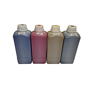 Eco Solvent Ink for Wide Format Sign Printers Using DX4 DX5 DX7 DX9 DX10 DX 11 XP600 TX800 Printhead, Mimaki, Roland, Mutoh (CMYK 4 Liter Set) , Will NOT Work with EcoTank or Small Desktop Printers