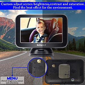 DoHonest Baby Car Mirror HD 1080P 5'' Monitor Infrared Night Vision Back Seat Infant Camera Rear Facing Carseat Wide View S04