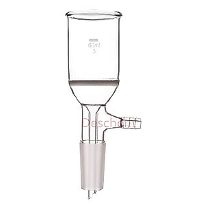 Deschem 60ml,24/40,Glass Buchner Filter Funnel,3# Coarse Filter,Vacuum Hose Connection