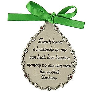 Cathedral Art CO519 Death Leaves a Heartache Teardrop Memorial Ornament, 2-3/4-Inch