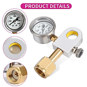 GURUDAR CO2 Cylinder CO2 Canister Refill Adapter with Pressure Gauge, CGA320 CO2 Tank to Pink Quick Connect Refill Station for Terra Art Gaia DUO Aqua Fizz Soda Maker Machine