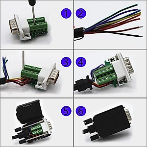 YIOVVOM DB9 Breakout Connector to Wiring Terminal RS232 D-SUB Male Serial Adapters Port Breakout Board Solder-Free Module with case(Female Serial Adapter)
